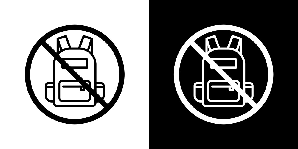 No backpacks allowed sign icon set prohibition Vector Image