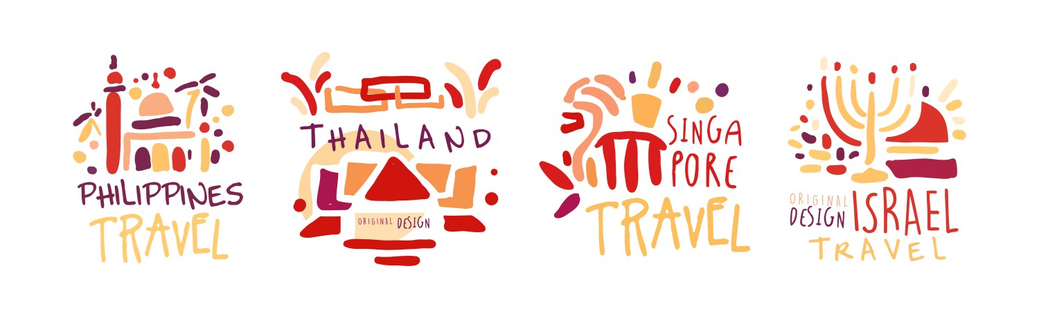 Travel time original label design with destination