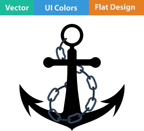 Nautical anchor with rope Royalty Free Vector Image