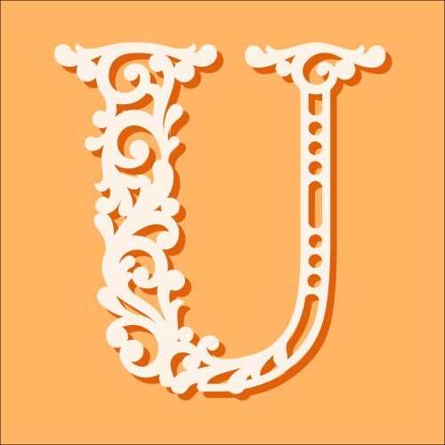 Laser cut template initial monogram letters Vector Image