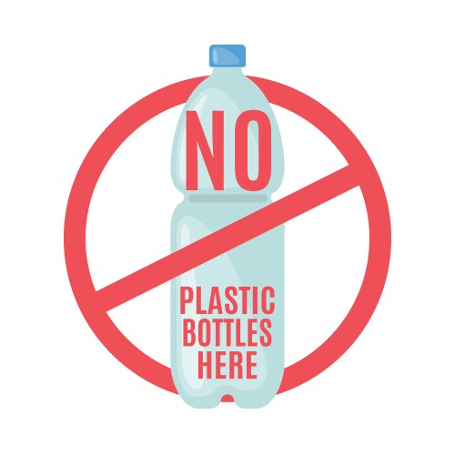Say no to plastic bag icon in flat style Vector Image