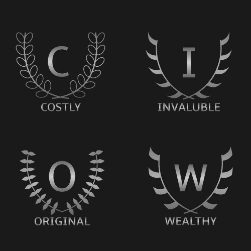 Silver award symbols Royalty Free Vector Image