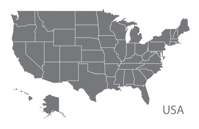 USA Map Grey Vector Images (over 1,300)