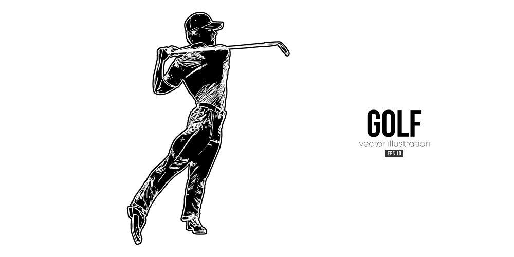 Silhouette of a golf player Royalty Free Vector Image