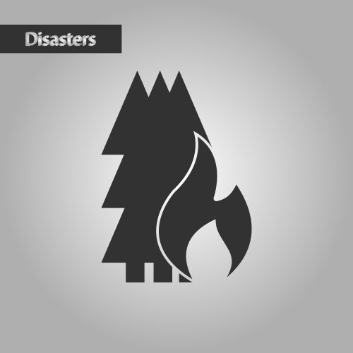 Forest fire hazard sign Royalty Free Vector Image