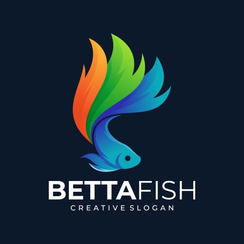 Betta fish logo design template Royalty Free Vector Image