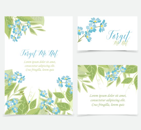 Blue forget me not flowers Royalty Free Vector Image