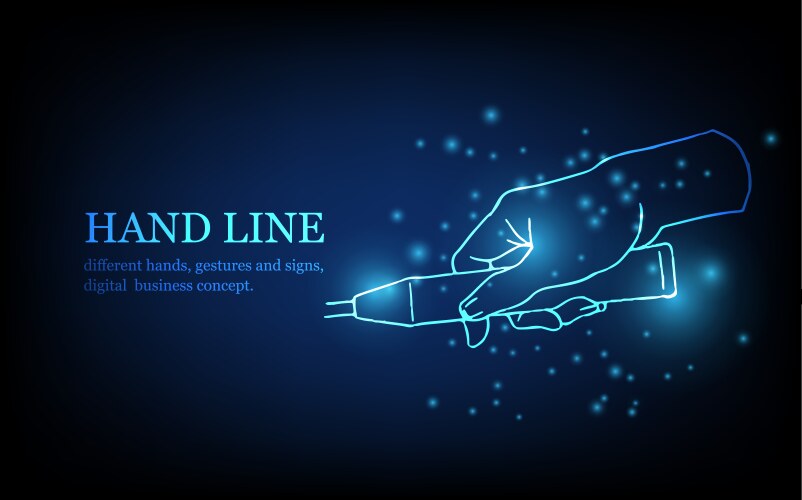 Human hand line different hands gestures Vector Image