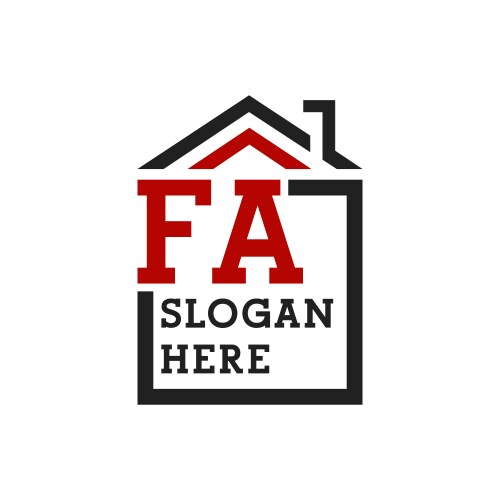 Fa location logo bundle letter dual icons Vector Image