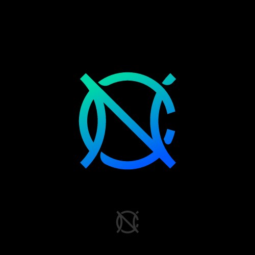 Letter n with decorative curls nature logo Vector Image