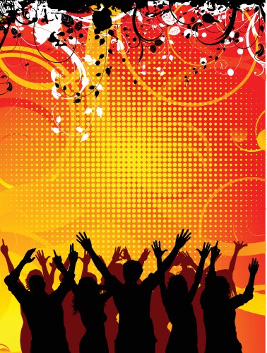 Dance party night poster background template Vector Image