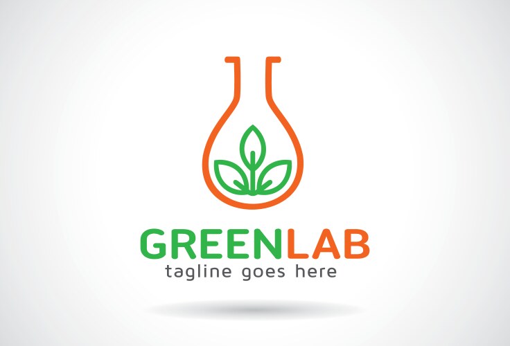 Green lab logo template design emblem Royalty Free Vector
