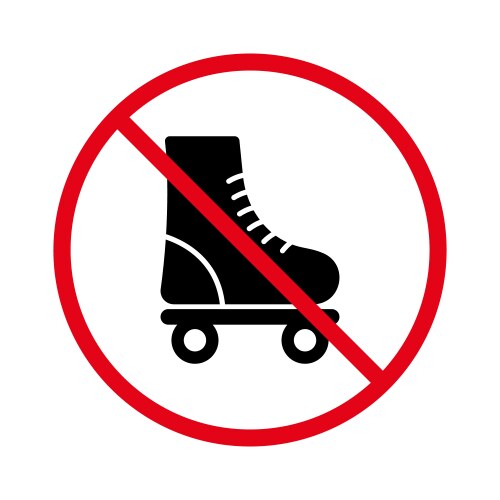 No skating zone allowed roller warning Royalty Free Vector