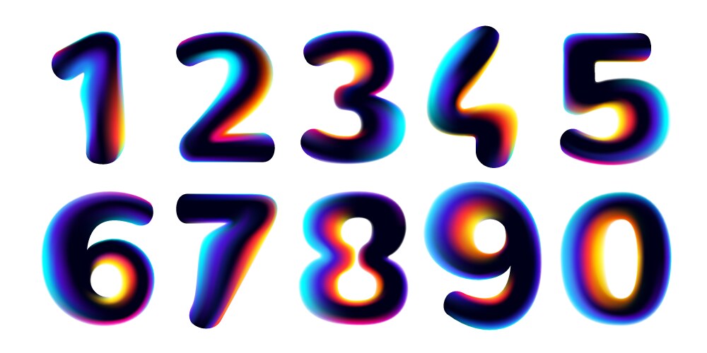 Multicolor numbers Royalty Free Vector Image - VectorStock