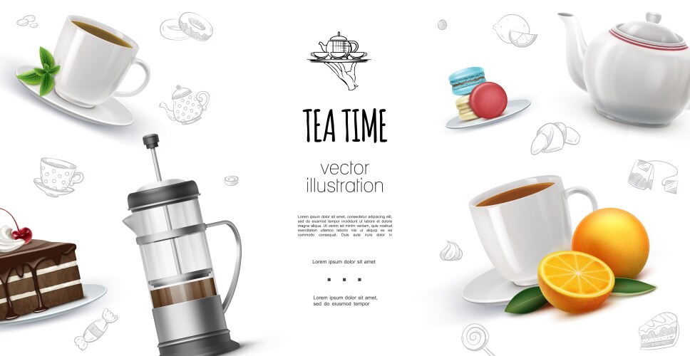 Tea time Royalty Free Vector Image - VectorStock