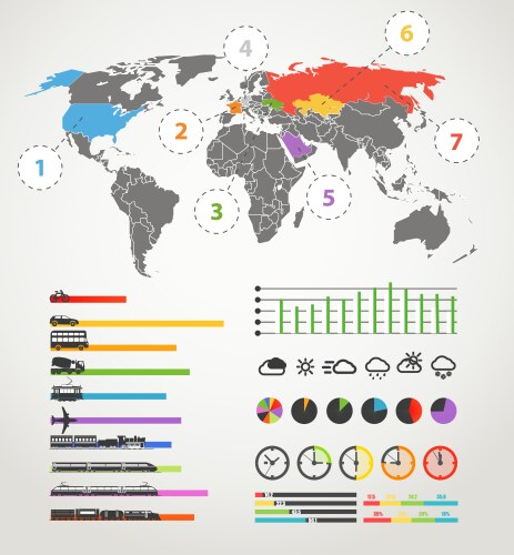 Color infographic transport scheme Royalty Free Vector Image
