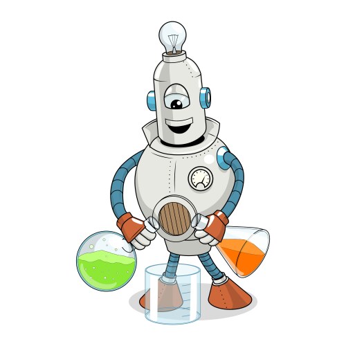Cartoon robot isolated on a white background Vector Image
