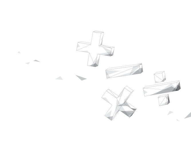 Plus minus multiplied divided symbol Royalty Free Vector