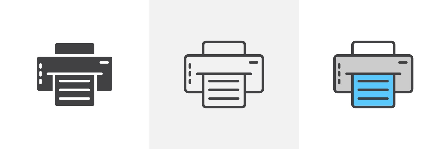 Print icon set simple office printer symbol Vector Image