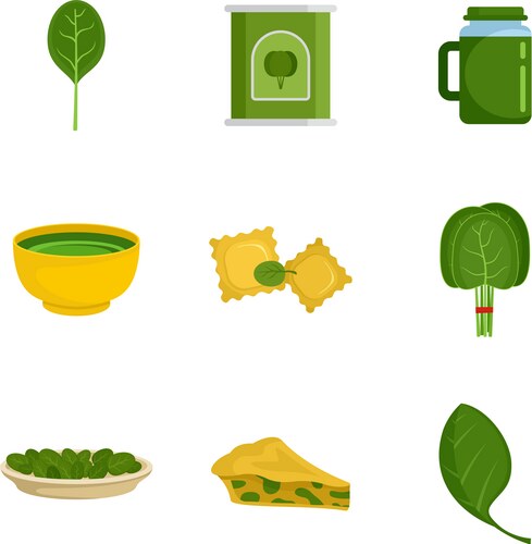 Spinach leaves icon cartoon style Royalty Free Vector Image