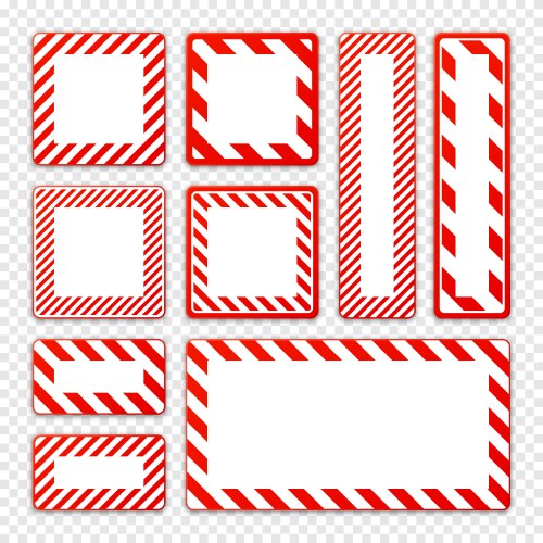 Various blank warning signs with diagonal lines Vector Image