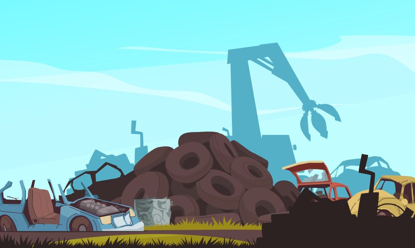 Car dump cartoon Royalty Free Vector Image - VectorStock