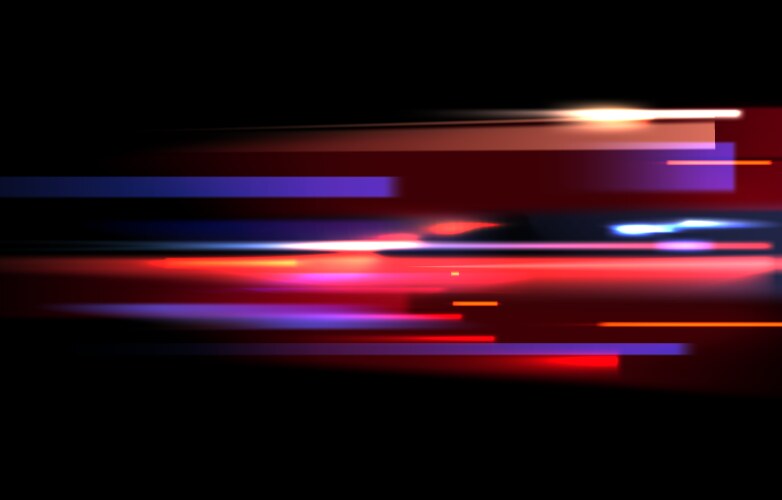 Image of colorful light trails with motion Vector Image
