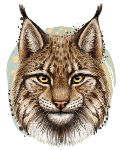 Lynx abstract neon multicolored portrait Vector Image