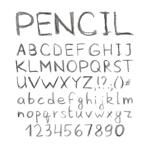 Sketch alphabet font Royalty Free Vector Image