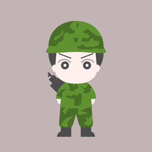 Cute soldier army Royalty Free Vector Image - VectorStock