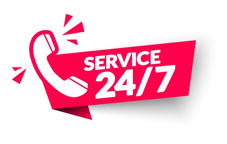 24 7 service icon Royalty Free Vector Image - VectorStock