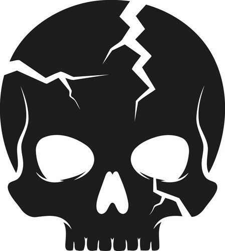 Black Silhouette Human Skull – Royalty-Free Vector | VectorStock