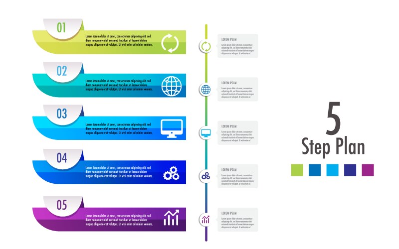 5 step infographic template Royalty Free Vector Image