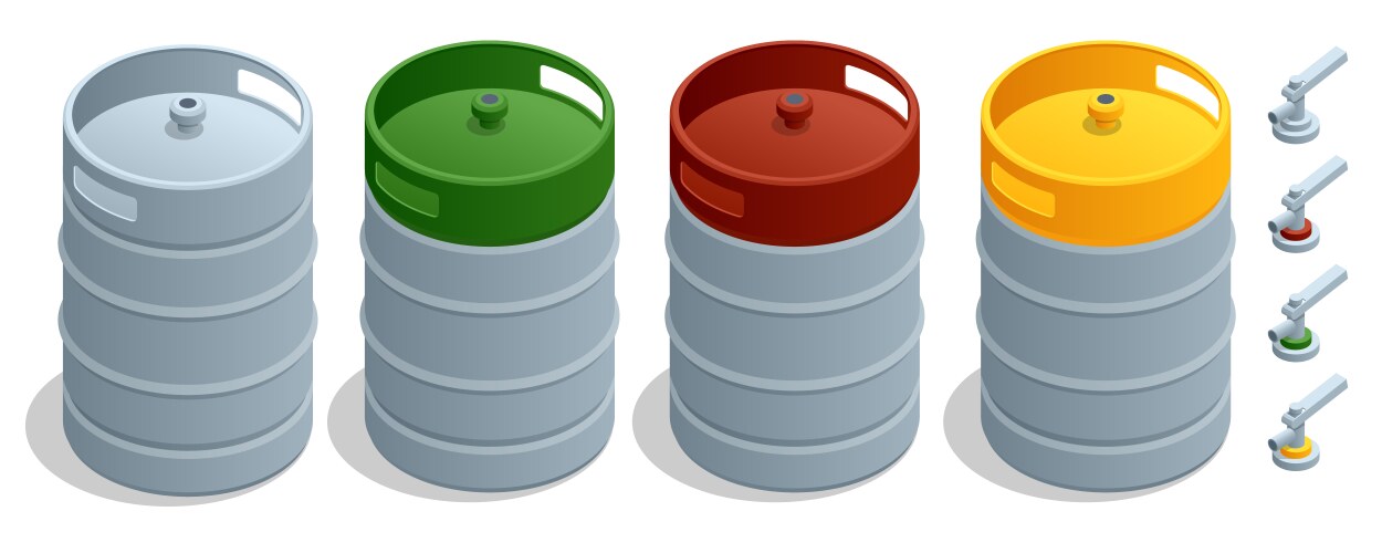 Isometric brewing craft beer equipment Royalty Free Vector