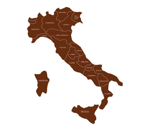 High detailed map - italy Royalty Free Vector Image