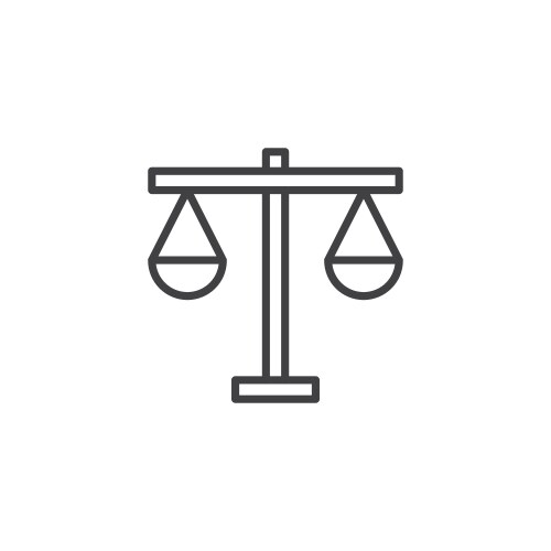 Balance scale icon set justice equal integrity Vector Image