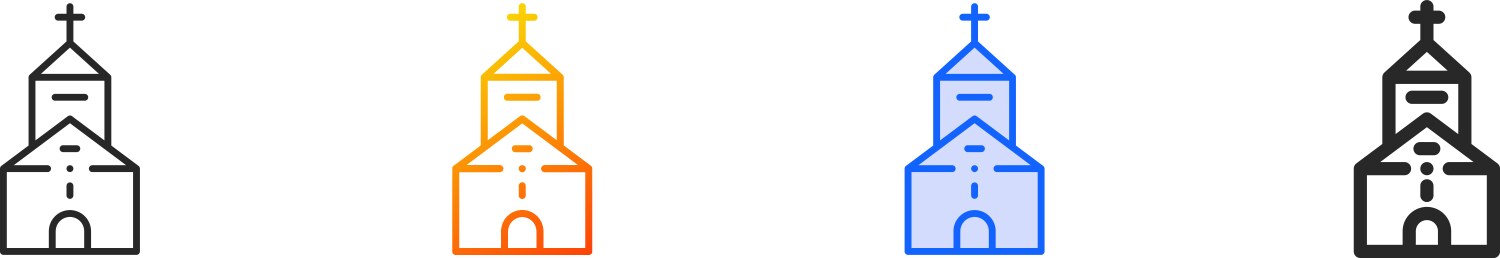 Church iconthin linear gradient blue stroke Vector Image