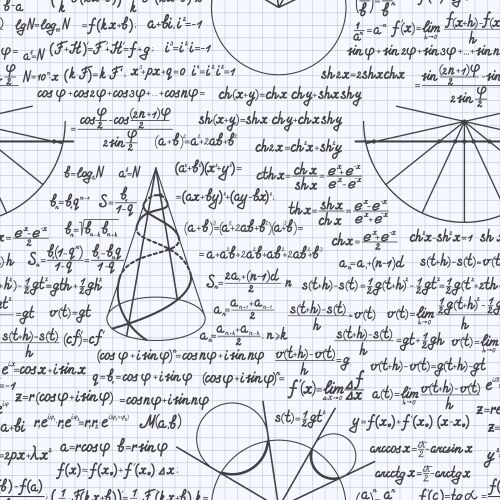 Math seamless pattern with calculations Royalty Free Vector