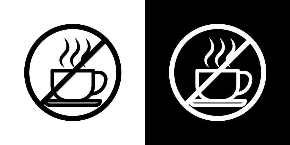 No coffee cup sign icon set prohibition Royalty Free Vector