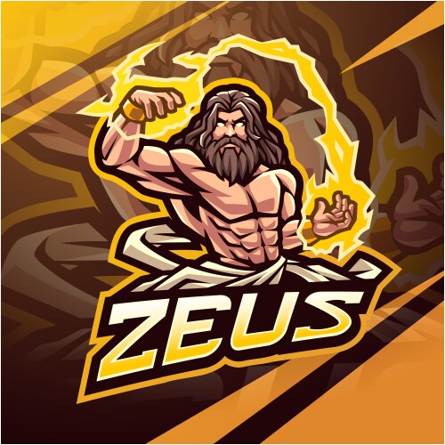 Zeus sport mascot logo design Royalty Free Vector Image