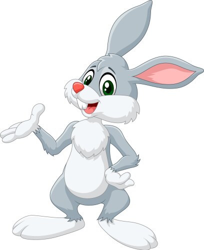 Cartoon bunny waving hand Royalty Free Vector Image