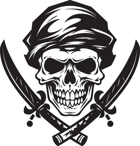 Jolly roger dagger iconic pirate mark skull and Vector Image