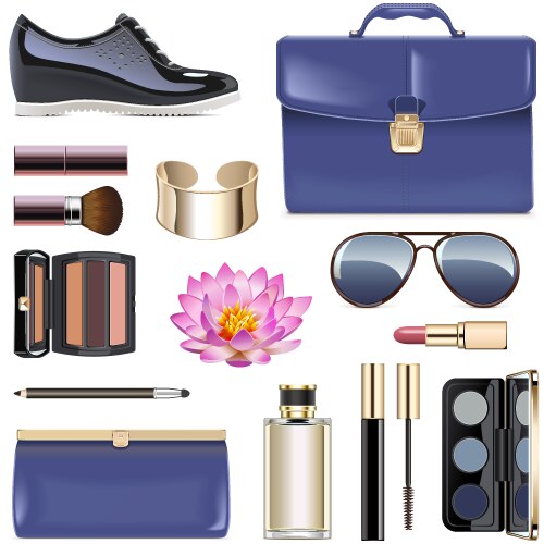 Fashion accessories set Royalty Free Vector Image