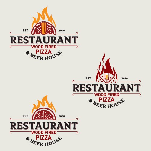Pizza bar or restaurant logo design Royalty Free Vector