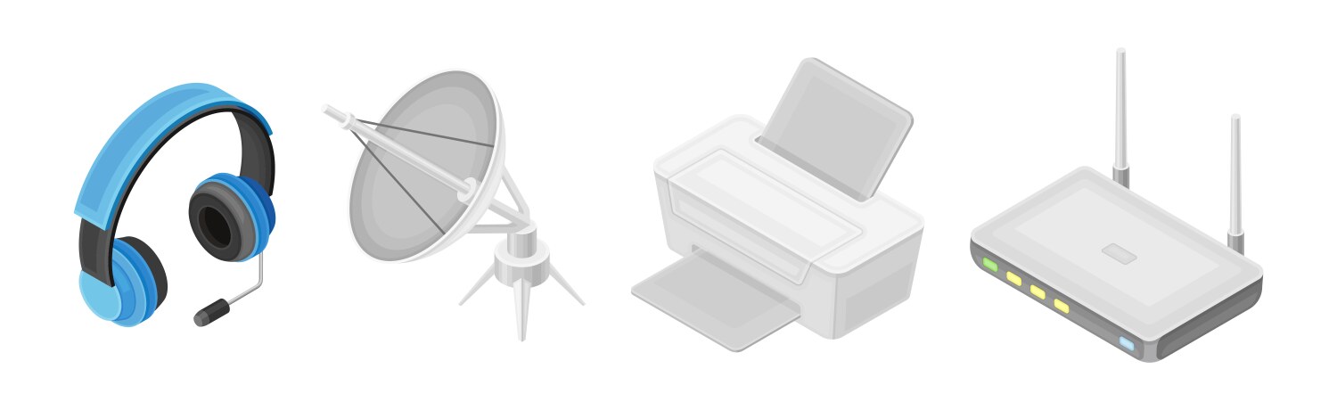 Wireless communication equipment and device Vector Image