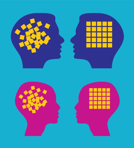 Proactive and reactive thinking chaos order Vector Image