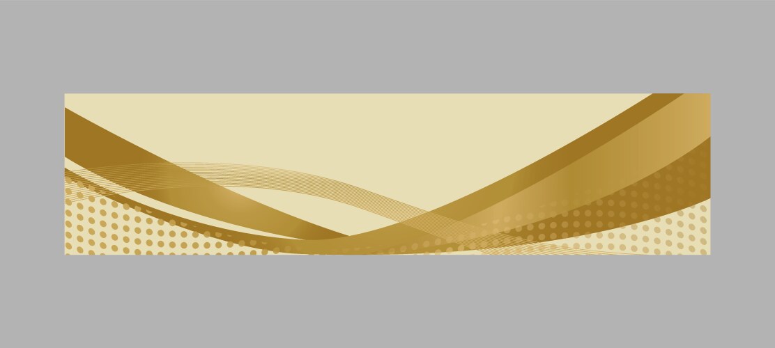 Gold abstract wavy dynamic horizontal banner Vector Image