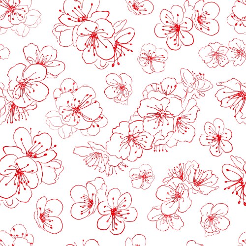 Cherry blossom background seamless flowers pattern