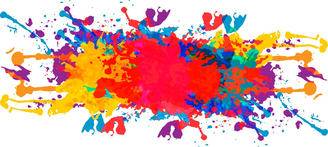 Color splatter colorful paint splash bright Vector Image