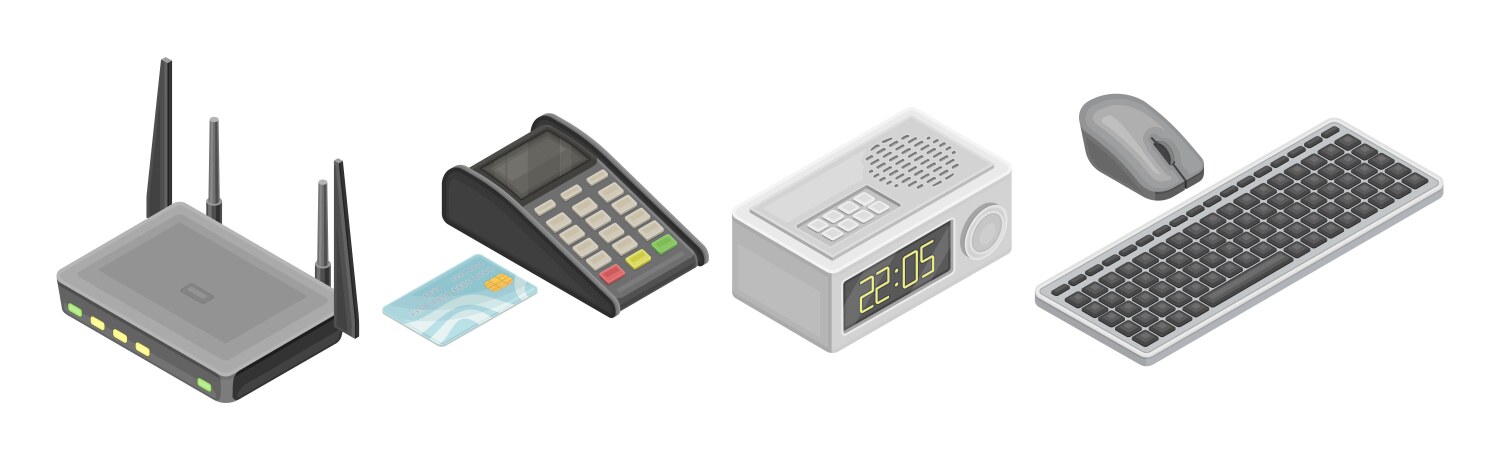 Wireless communication equipment and device Vector Image